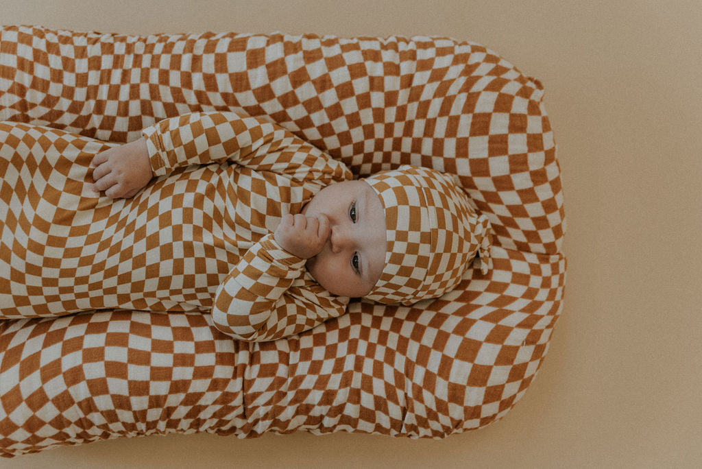 Wavy Checker | Bamboo Knotted Gown – Roe + Cru